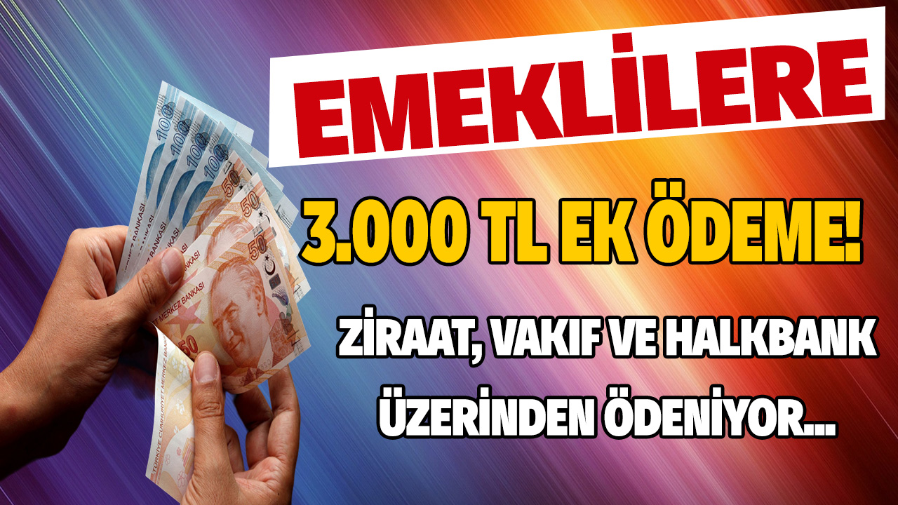 Maaşı düşük olan emeklilere güzel haber! Emekliye 3.000 TL ek ödeme Ziraat Bankası Halkbank ve ...